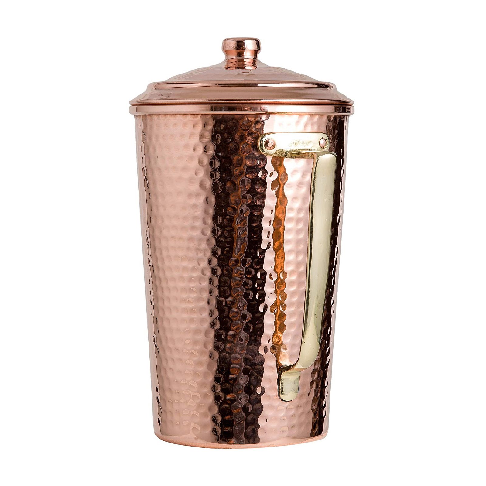 Hammered Pure Copper Pitcher with lid