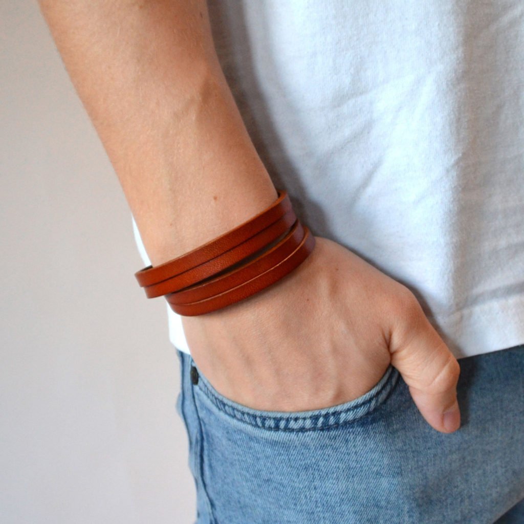 Mens Leather Bracelets Designer
