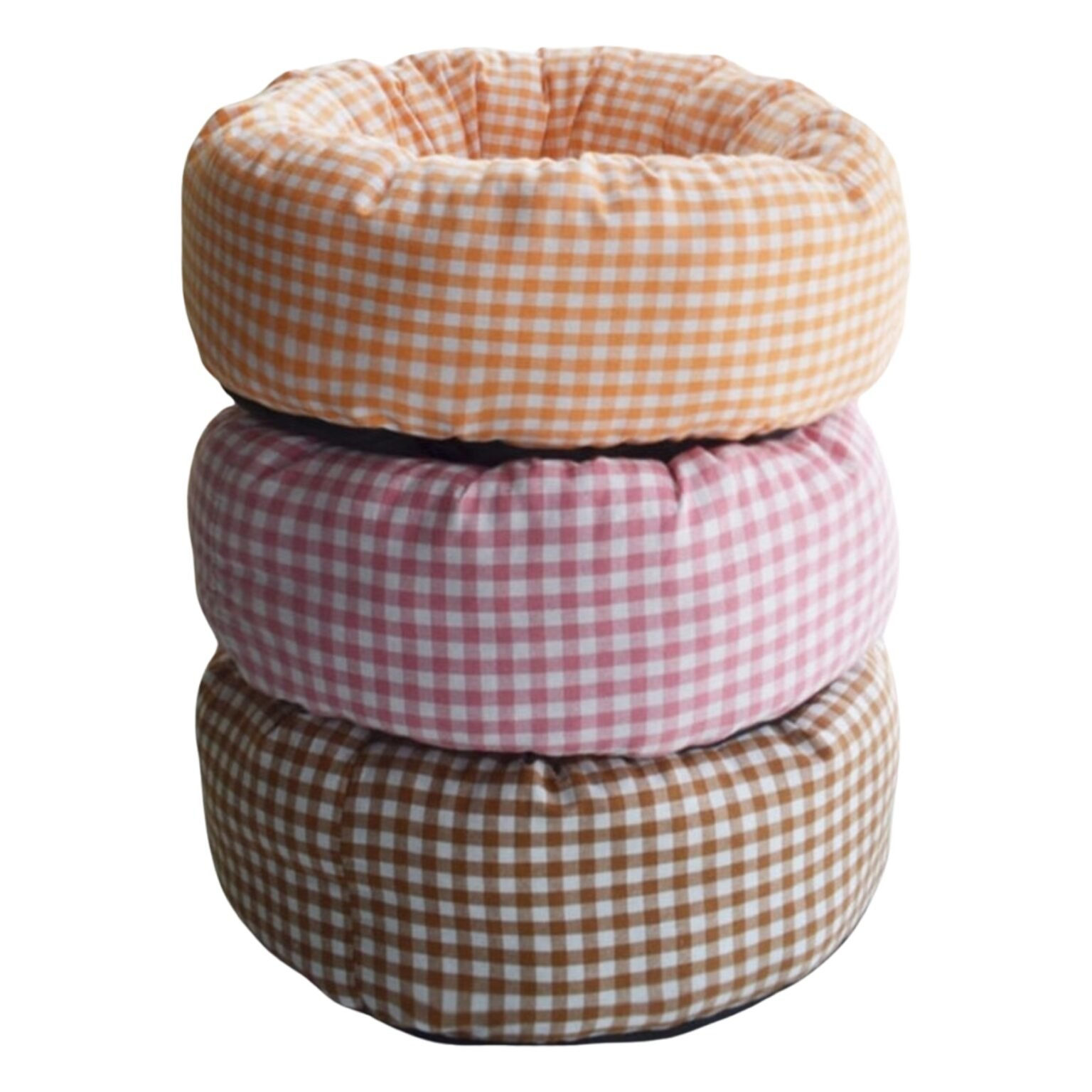 Round Dog Bed Large | checkered dog bed